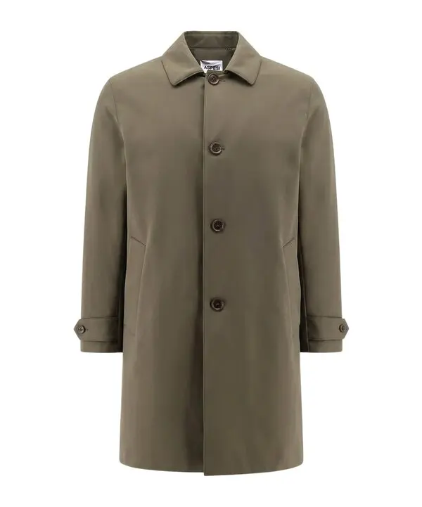 Aspesi Single-breasted Long-sleeved Coat - Green