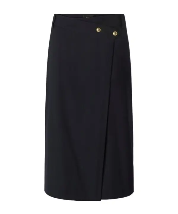 Pinko Wrap-front Button-detail Skirt - Deep Navy Blue