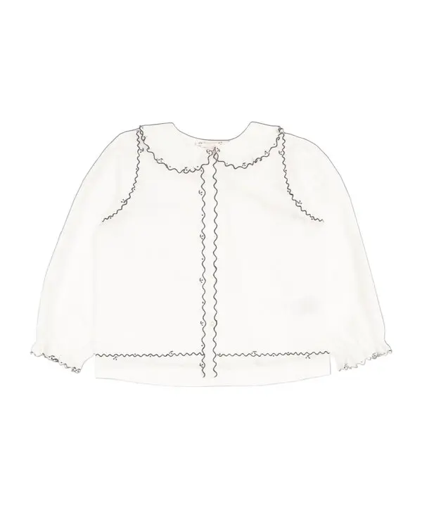 Bonpoint Maneke Embroidered Ruffle Blouse