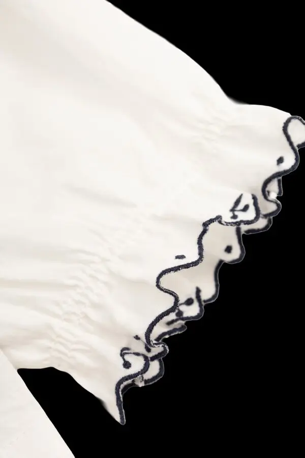 Bonpoint Maneke Embroidered Ruffle Blouse