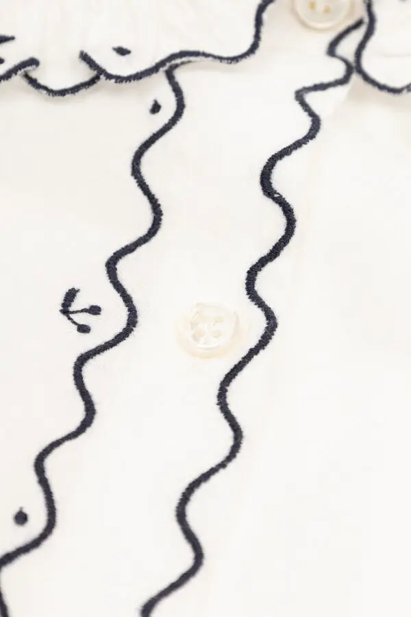 Bonpoint Maneke Embroidered Ruffle Blouse