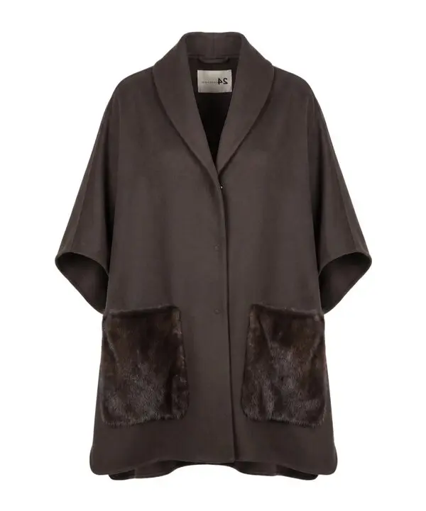 MANZONI 24 Collared Cape - Black
