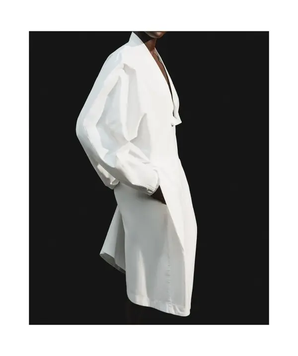 Jacquemus V-neck Fitted Dress With Long Sleeves And Ruffled Back - White