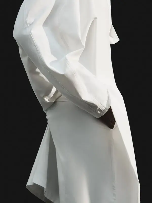 Jacquemus V-neck Fitted Dress With Long Sleeves And Ruffled Back - White