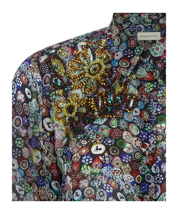 Dries Van Noten Embellished Long Sleeve Shirt