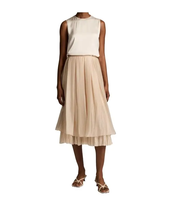 Vince Pleated Layered Skirt