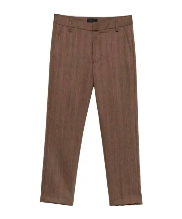 DONDUP Nima Cropped Herringbone Wool Trousers
