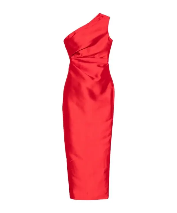 Solace One-shoulder Maxi Dress - Red