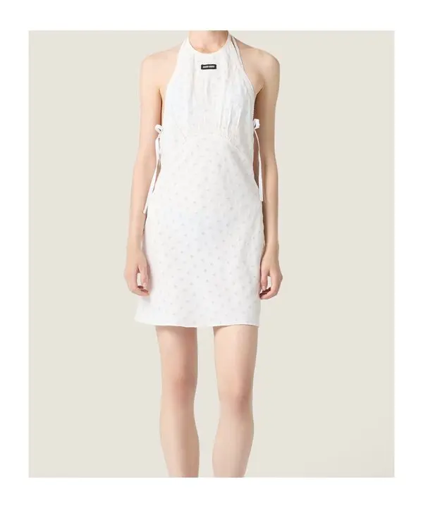 Miu Miu Cady Eyelet Lace Mini-dress