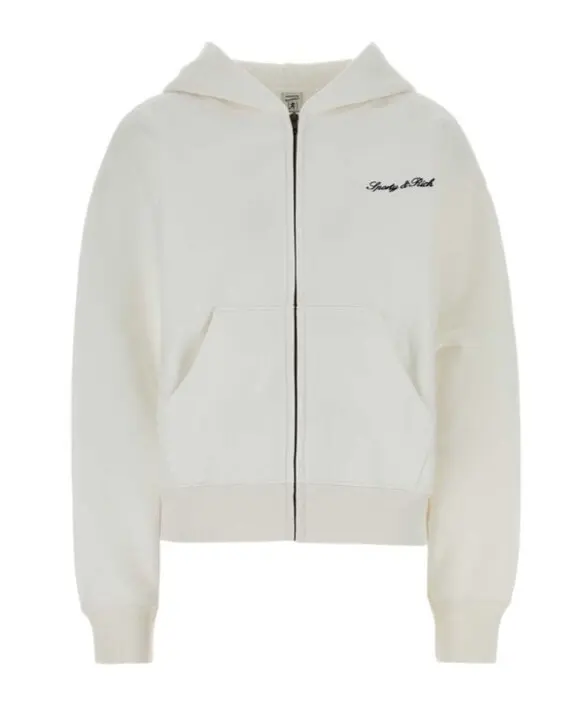 SPORTY  RICH Sporty Rich Signature Logo Zip Hoodie