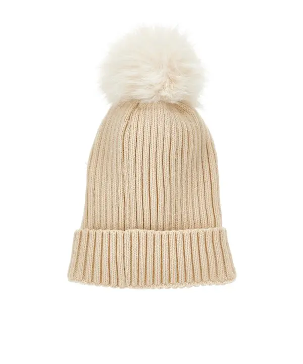 Monnalisa Pom-pom Teddy-bear Beanie Hat - No