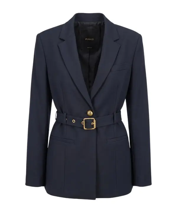 Pinko Belted Slim-fit Jacket - Blue