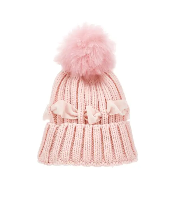 Monnalisa Bow-detail Beanie Hat