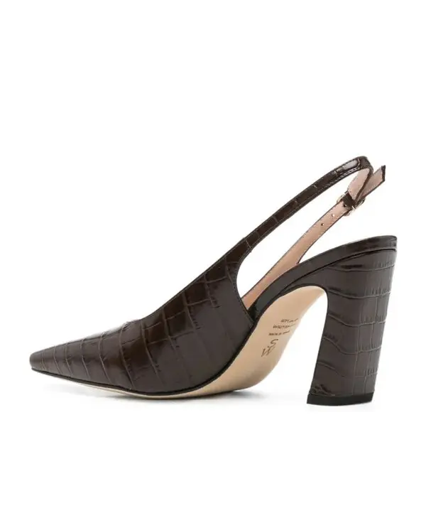 STUART WEITZMAN Croc-effect Slingback Pumps