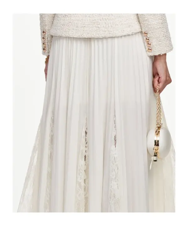 SELF-PORTRAIT Tailored Boucle And Chiffon Midi Dress