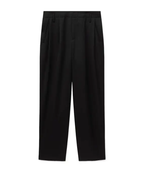 Kenzo Tailored Pleated Loose Pants In Wool And Silk - Black