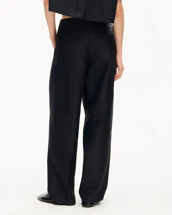 Kenzo Tailored Pleated Loose Pants In Wool And Silk