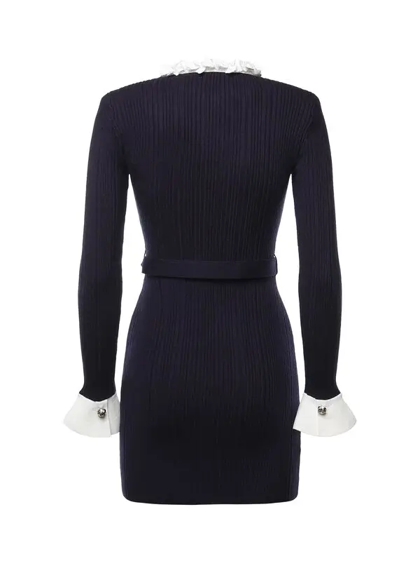 SELF-PORTRAIT Flower Detailed Knitted Mini Dress