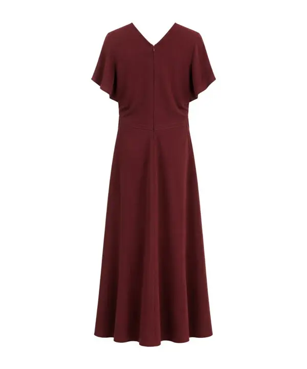 Victoria Beckham Bela Gathered Midi Dress - Burgundy