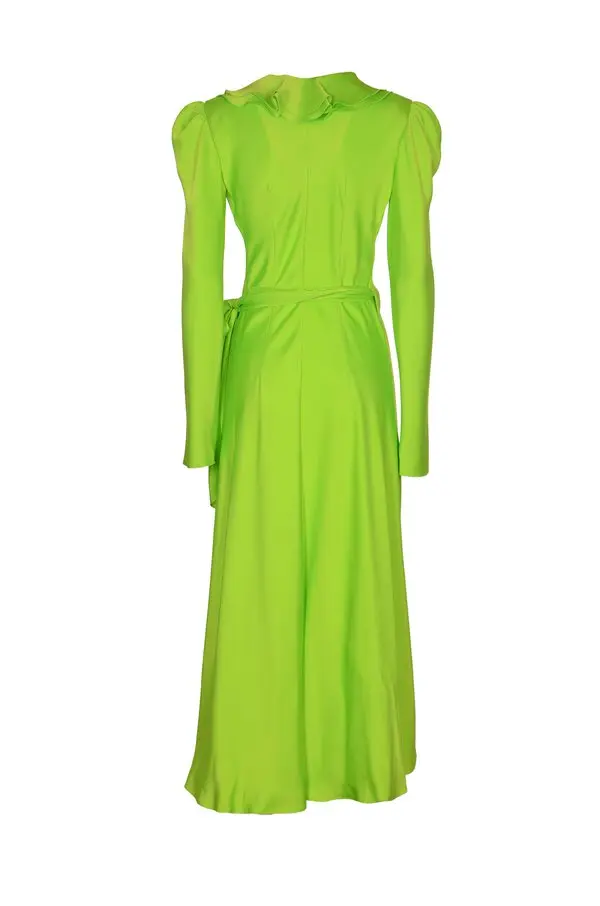 Philosophy Di Lorenzo Serafini Ruffled Long Sleeve Maxi Dress - Green