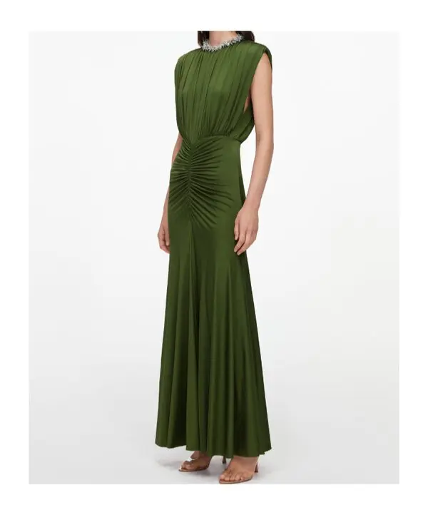 SELF-PORTRAIT Jersey Gathered Maxi Dress