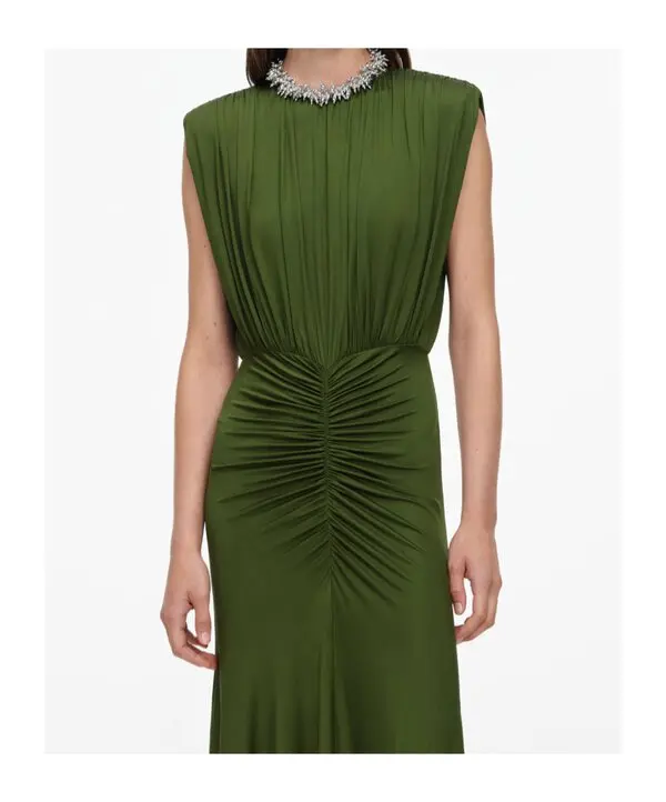 SELF-PORTRAIT Jersey Gathered Maxi Dress