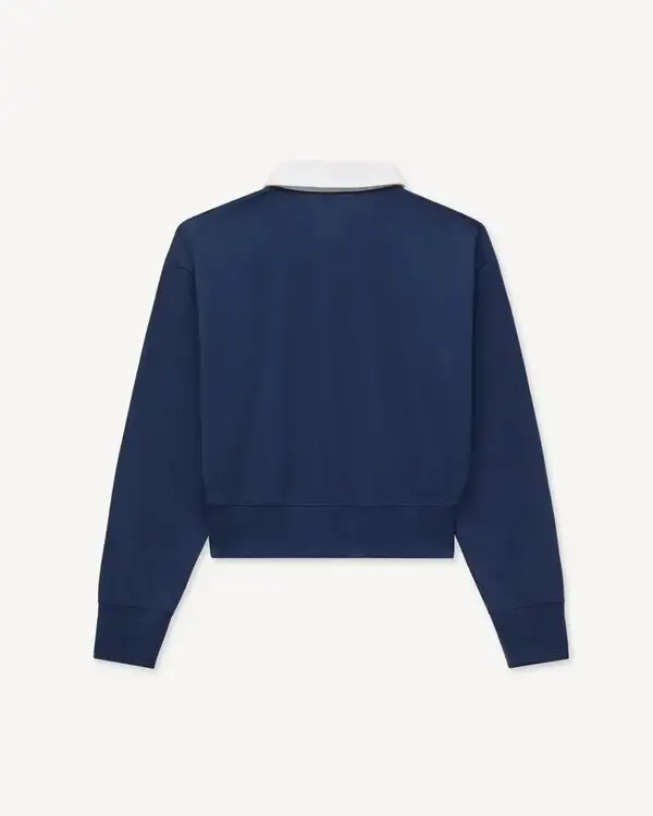 Kenzo Varsity Embroidered Long Sleeve Polo Shirt - Blue-black
