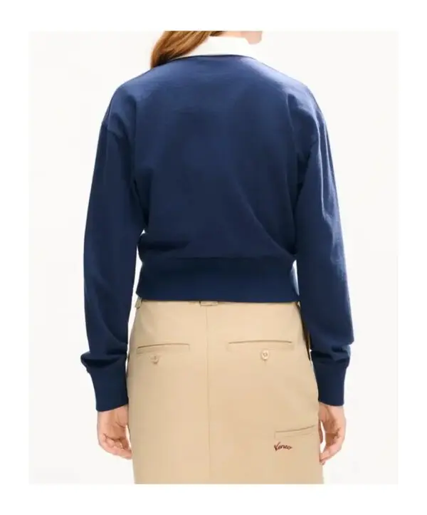 Kenzo Varsity Embroidered Long Sleeve Polo Shirt - Blue-black