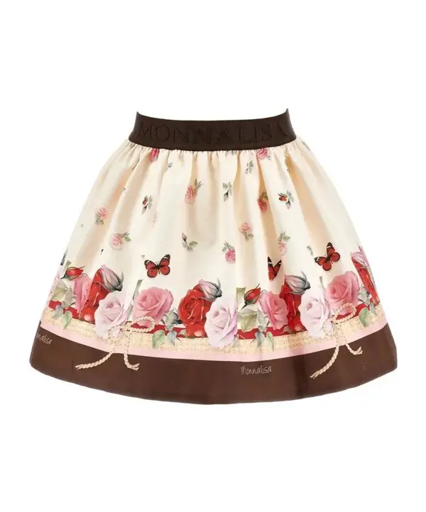 Monnalisa Floral Butterfly Print Skirt