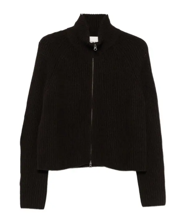 LISA YANG Long-sleeve Zip-up Cardigan - Brown