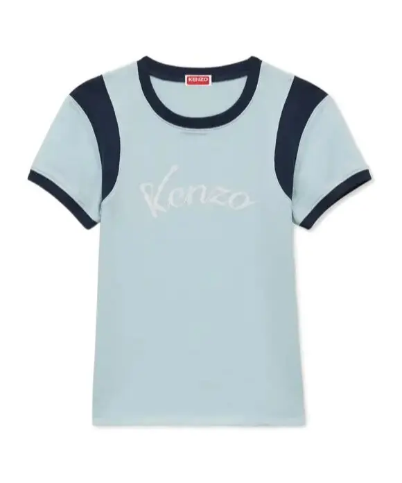 Kenzo Varsity' T-shirt In Cotton - Light Blue