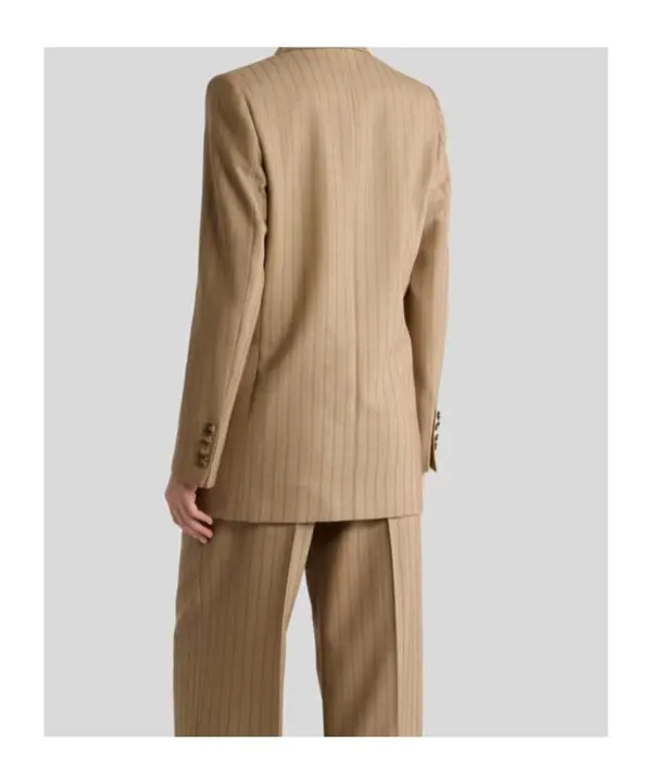 Etro Double-breasted Wool Jacquard Jacket With Striped Pattern
