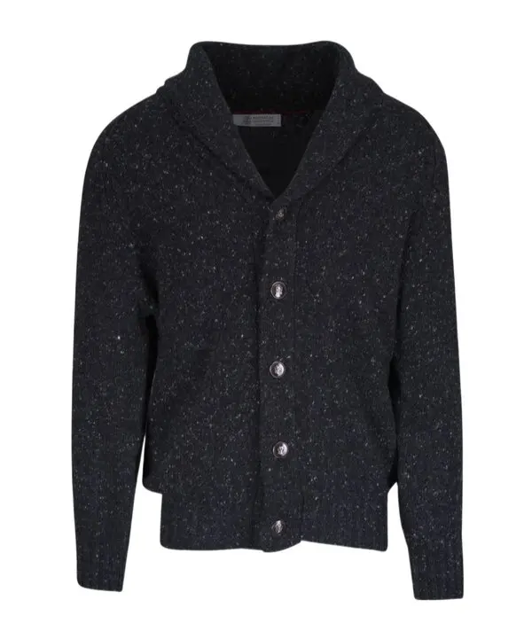 Brunello Cucinelli Shawl-collar Speckled Cardigan