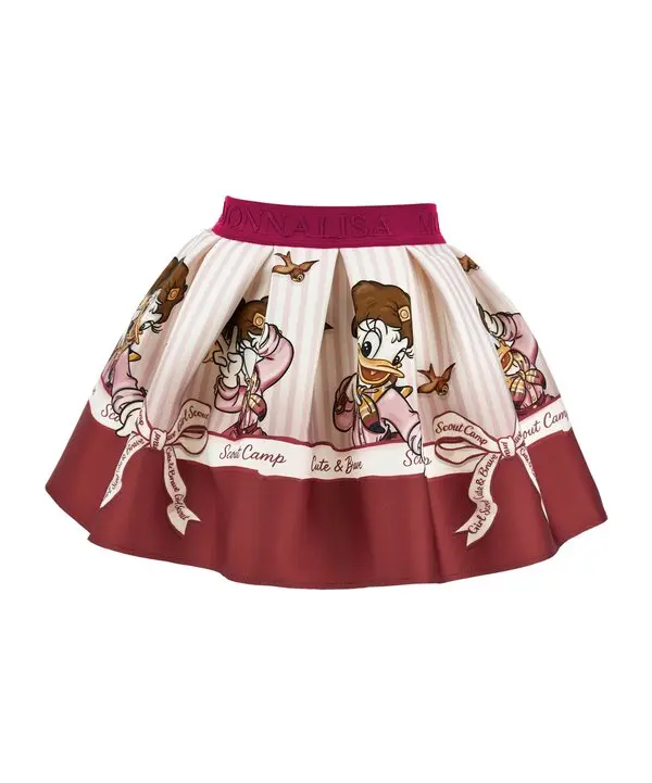 Monnalisa Graphic-print Box-pleat Skirt