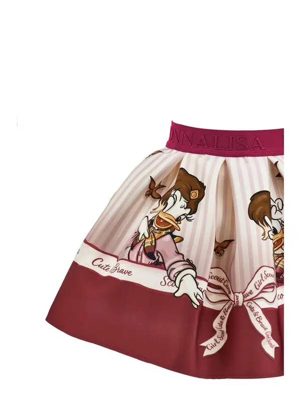 Monnalisa Graphic-print Box-pleat Skirt