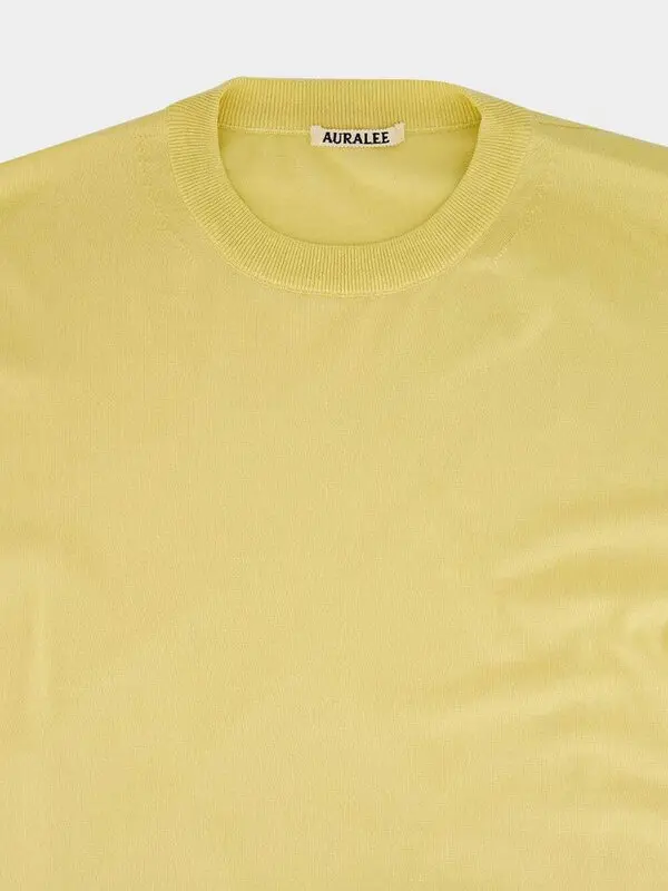 Auralee Fine-knit Cotton Crewneck Sweater