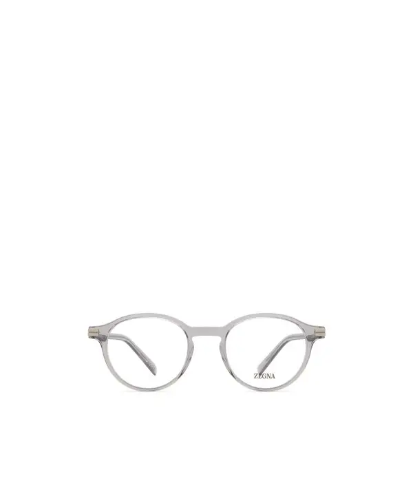 Zegna Round Frame Glasses - Shiny Grey