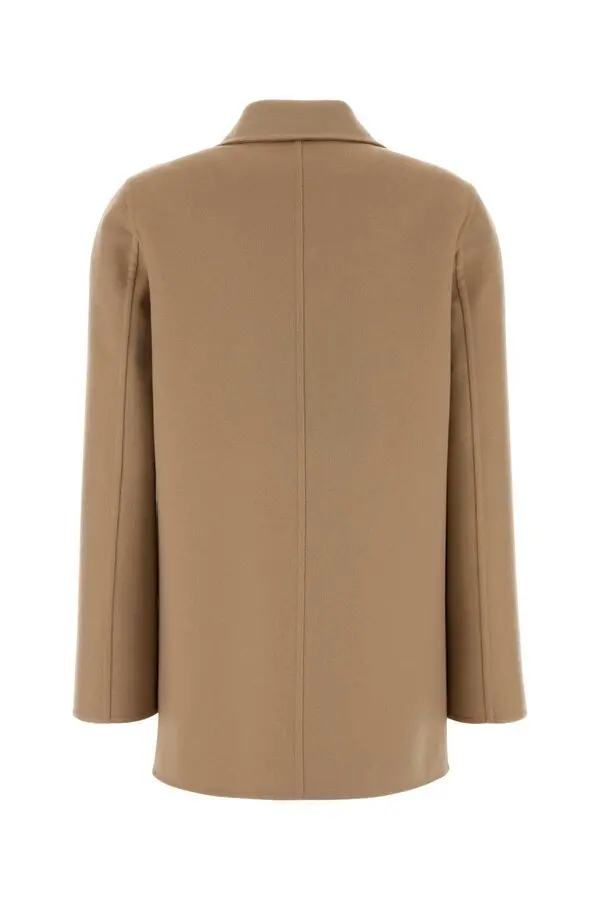 Valentino Garavani Logo-embellished Patch-pocket Coat - Beige
