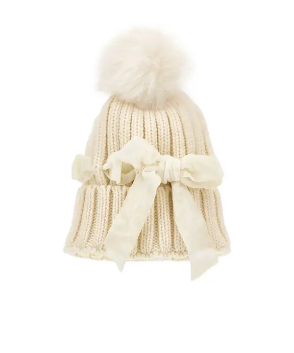 Monnalisa Fur Bow Hat