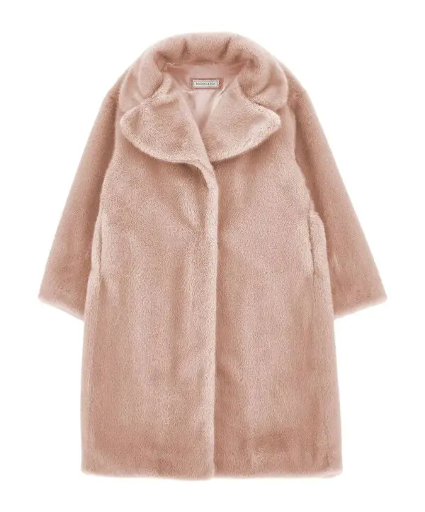 Monnalisa Faux-fur Coat - Pink