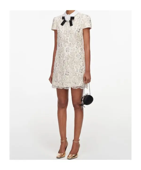 SELF-PORTRAIT Embellished Collar Mini Dress