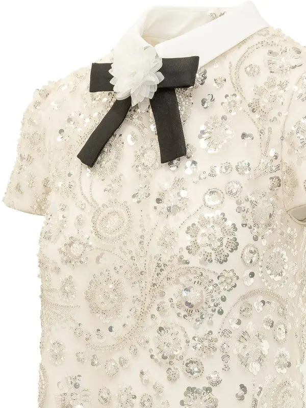 SELF-PORTRAIT Embellished Collar Mini Dress