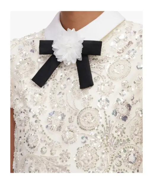 SELF-PORTRAIT Embellished Collar Mini Dress
