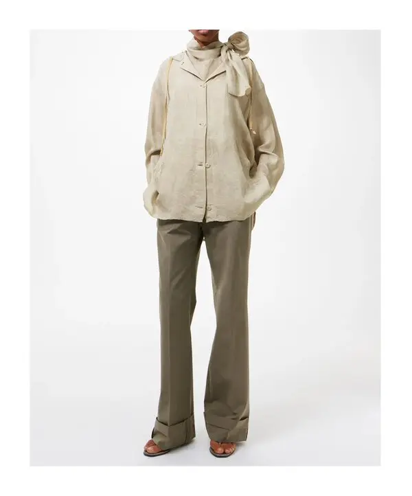 Our Legacy Hooded Long-sleeve Shirt With Mother-of-pearl Buttons And Patch Pockets