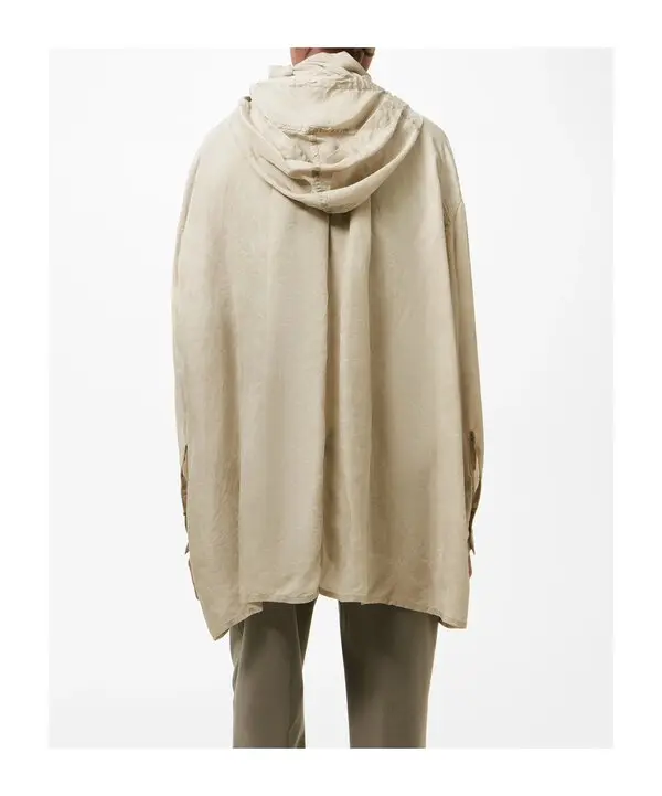 Our Legacy Hooded Long-sleeve Shirt With Mother-of-pearl Buttons And Patch Pockets