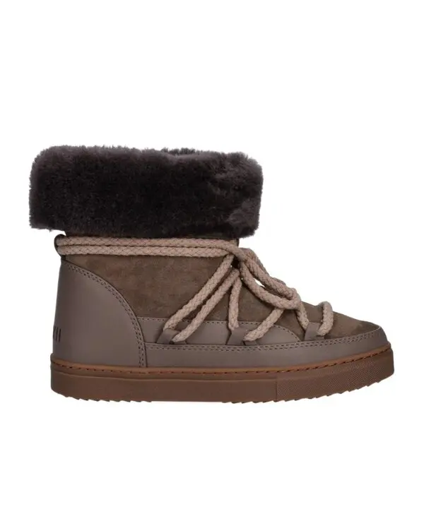 Inuikii Fleece-trim Lace-up Boots - Brown