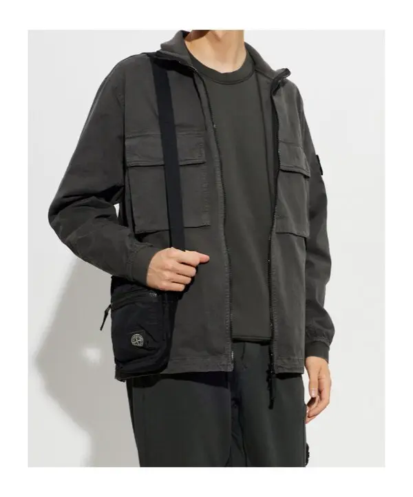Stone Island Logo-patch Zip-up Shirt Jacket