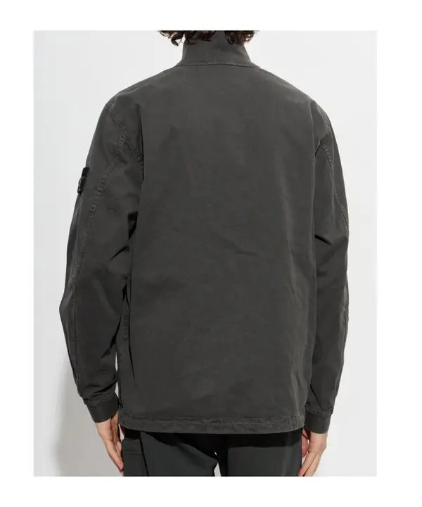 Stone Island Logo-patch Zip-up Shirt Jacket