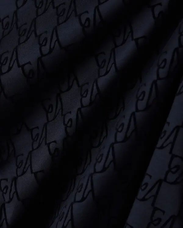 Emporio Armani Polo Shirt In Lyocell Blend With All-over Logo
