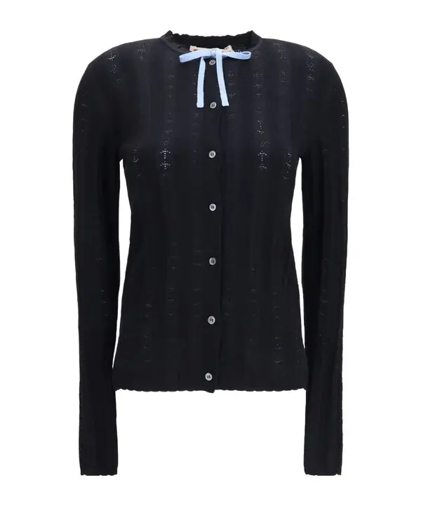 Marni Bow Knit Cardigan - Black